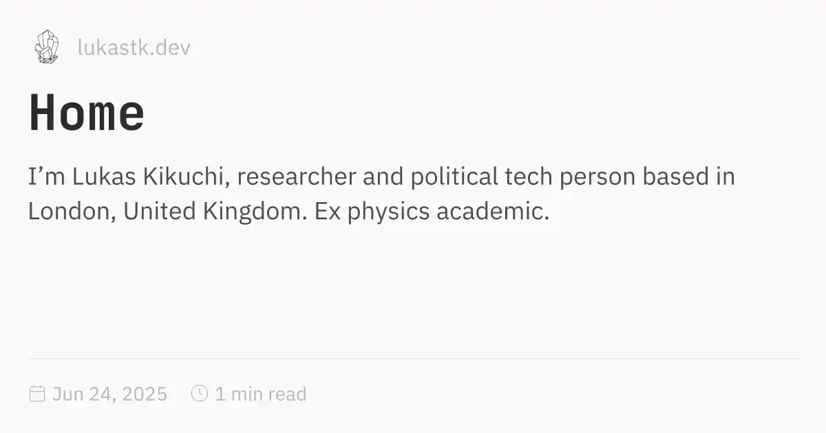 Home [www.lukastk.dev]